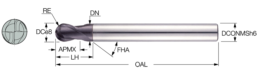 Iscar Australia Milling Solid Ballnose End Mills Eb A2 Stub